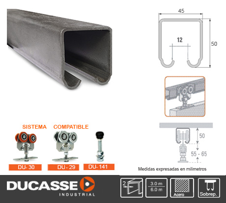 "RIEL U 30 PARA 300 KILOS": Herrajes Bralle